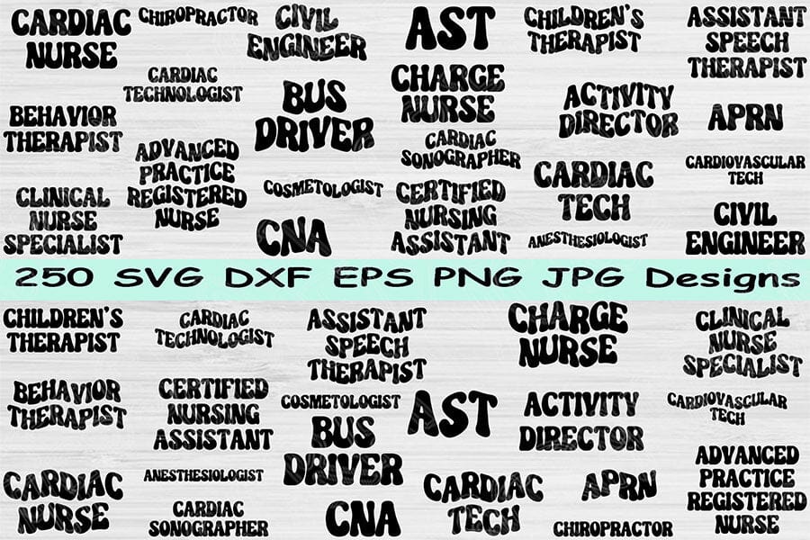 Nurse Svg, Therapist Svg, Occupation Svg Bundle Dxf, Eps, Png Instant ...