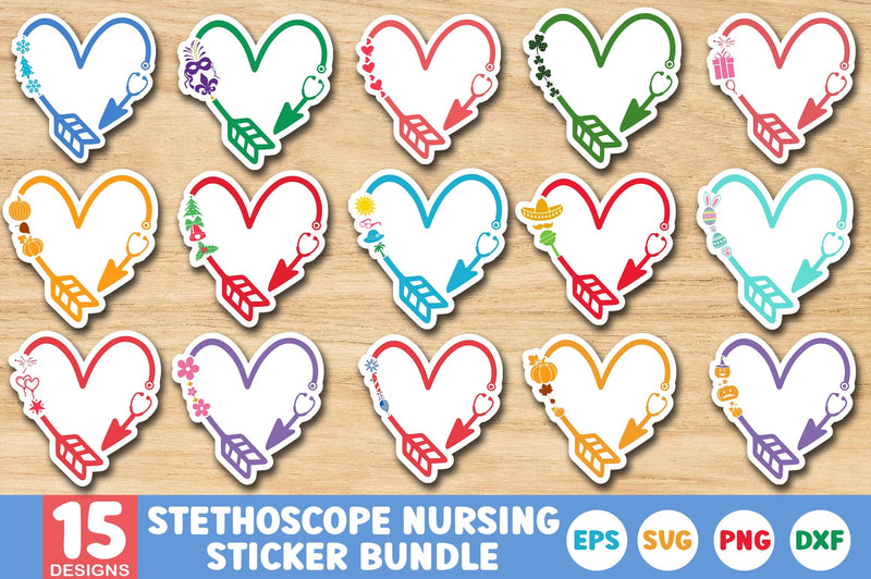 Nursing Printable Sticker SVG Design Bundle - So Fontsy