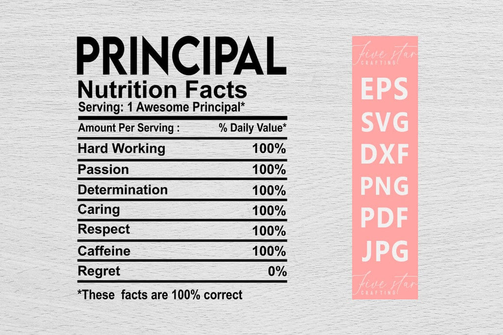 Nutrition Facts SVG Design, Principal Nutrition Facts - So Fontsy