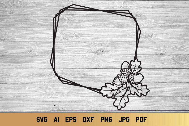 Oak Frame SVG Bundle, Fall SVG Monogram Frame. - So Fontsy