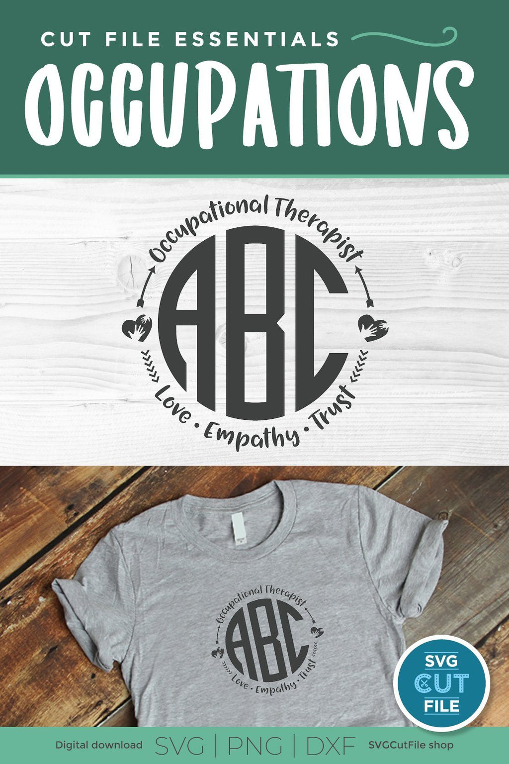 Occupational therapist svg, occupational therapy svg, OT svg, monogram ...
