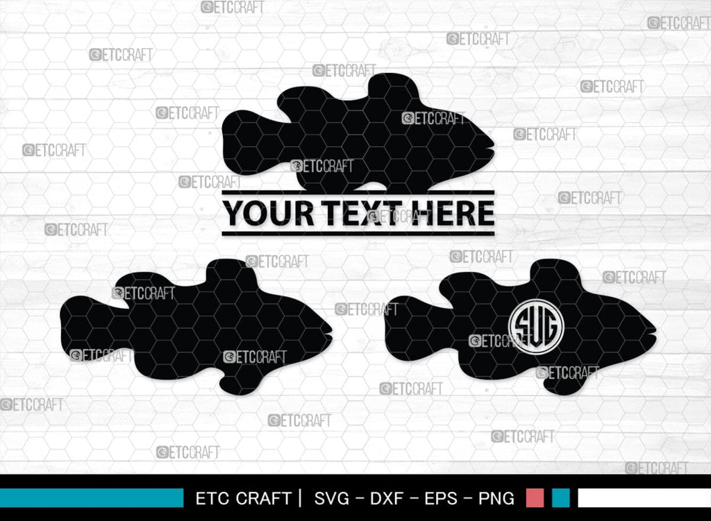 Ocean Fish Monogram, Ocean Fish Silhouette, Ocean Fish SVG, Ocean Svg ...