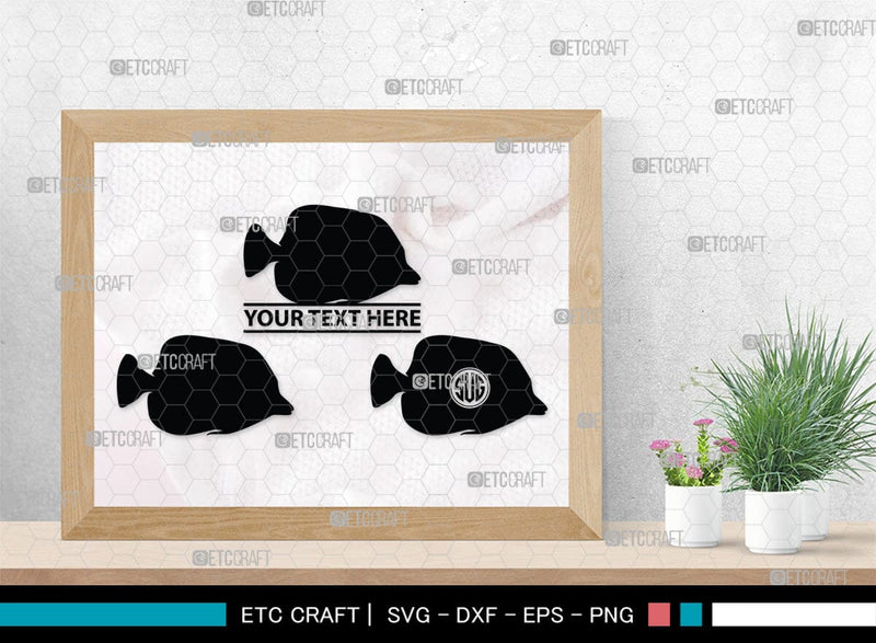 Ocean Fish Monogram, Ocean Fish Silhouette, Ocean Fish SVG, Ocean Svg ...