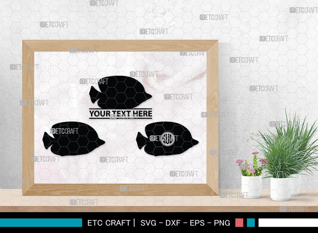 Ocean Fish Monogram, Ocean Fish Silhouette, Ocean Fish SVG, Ocean Svg ...
