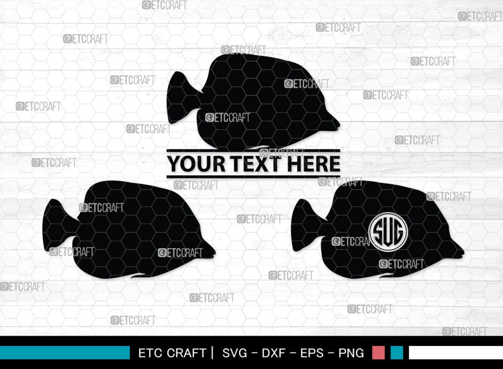 Ocean Fish Monogram, Ocean Fish Silhouette, Ocean Fish SVG, Ocean Svg ...
