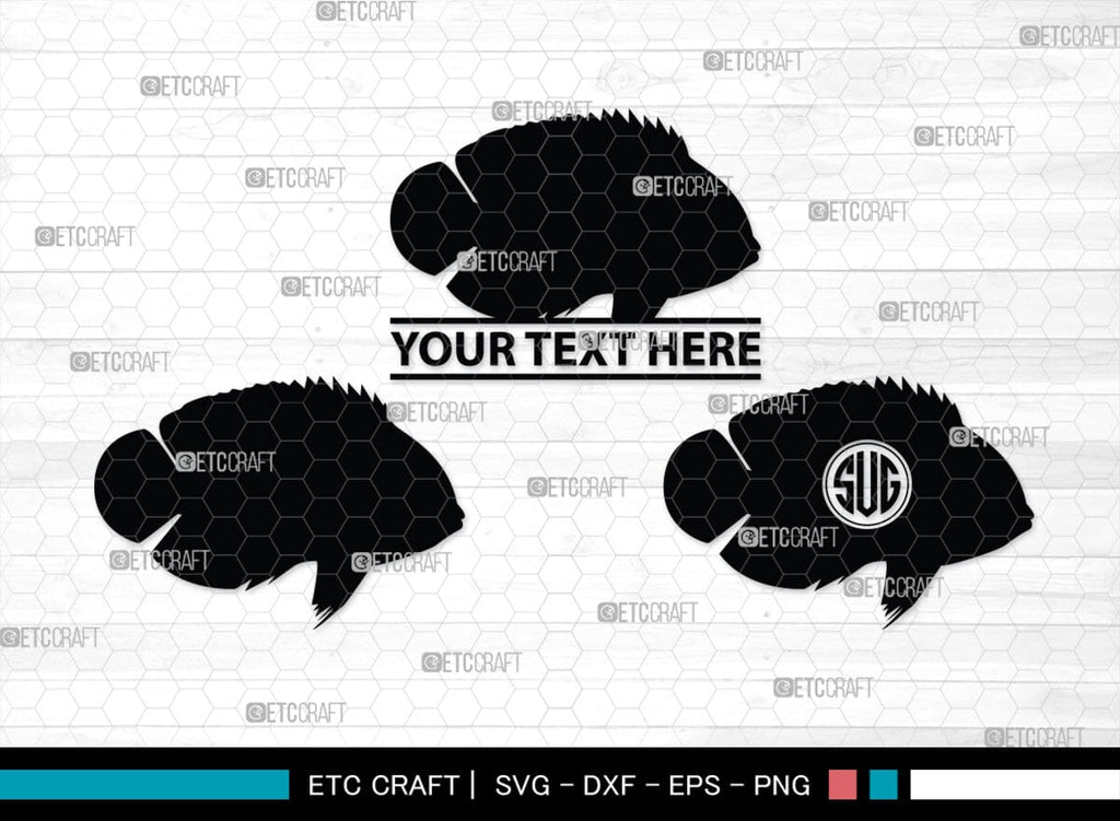 Ocean Fish Monogram, Ocean Fish Silhouette, Ocean Fish SVG, Ocean Svg ...