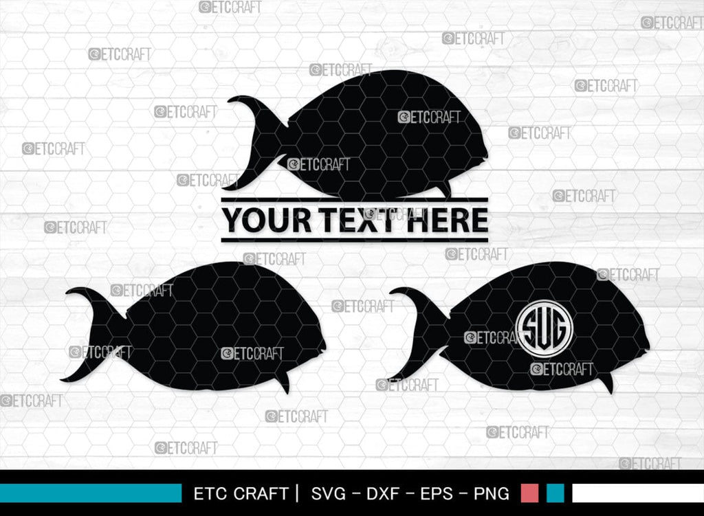 Ocean Fish Monogram, Ocean Fish Silhouette, Ocean Fish SVG, Ocean Svg ...