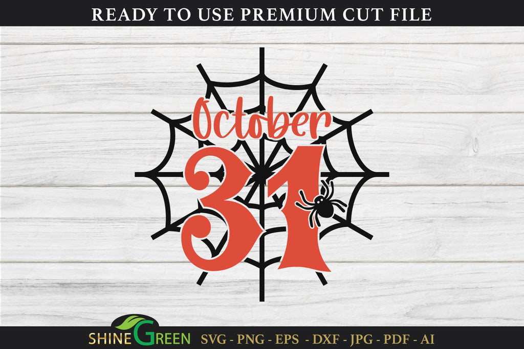 October 31 | Halloween Round Sign SVG Cut File - So Fontsy