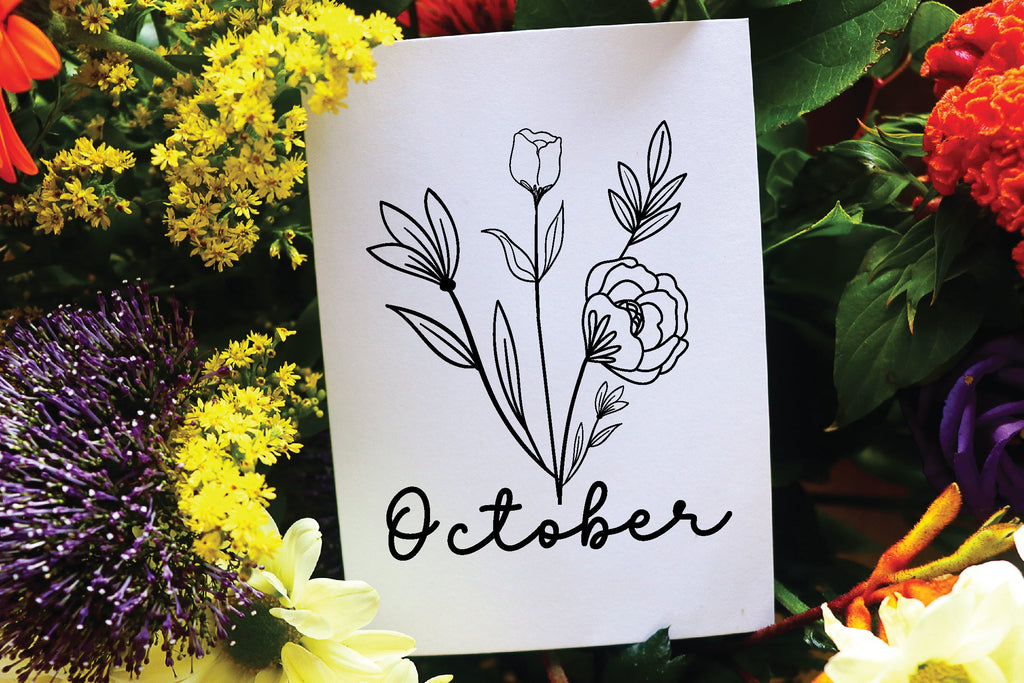 october wildflower svg design - So Fontsy