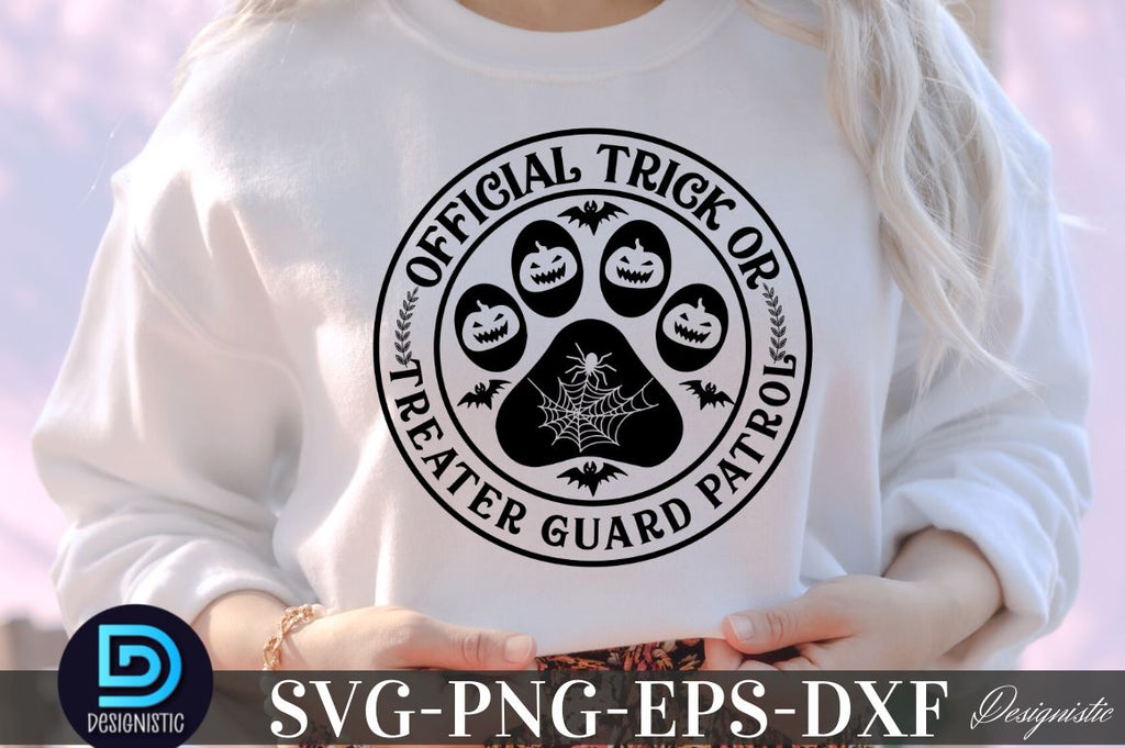 Official trick or treater guard patrol, Halloween Dog SVG - So Fontsy