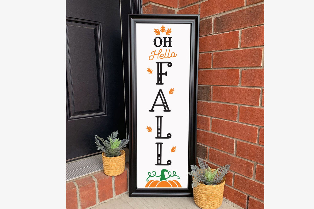 Oh Hello Fall SVG, Fall Porch Sign SVG - So Fontsy