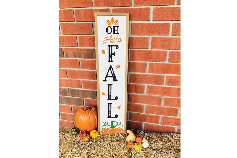 Oh Hello Fall SVG, Fall Porch Sign SVG - So Fontsy