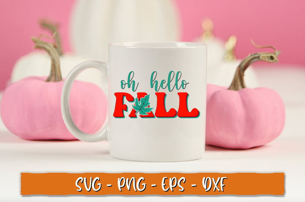 Oh hello fall SVG, Retro Fall - So Fontsy