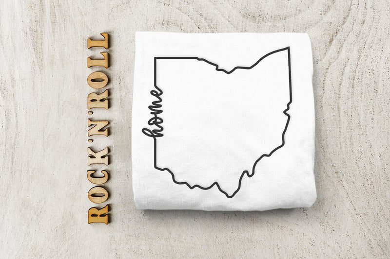 Ohio Home State Outline Embroidery - So Fontsy
