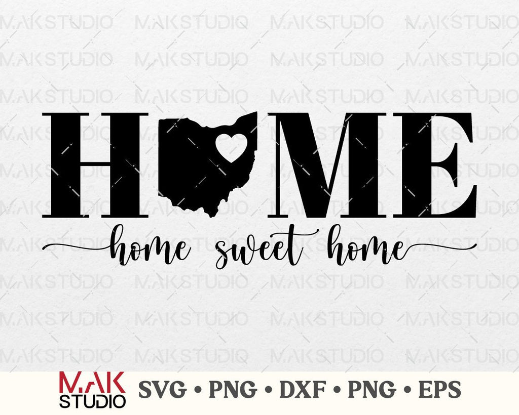 Ohio svg, Ohio state svg, Ohio cut file, Ohio dxf, Ohio home svg, Ohio ...