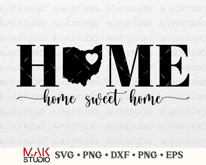 Ohio svg, Ohio state svg, Ohio cut file, Ohio dxf, Ohio home svg, Ohio ...