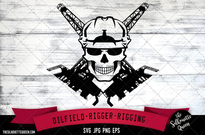 Oilfield Rigger Skull with Hard Hat SVG File,Roughneck SVG,Fracking Ri ...