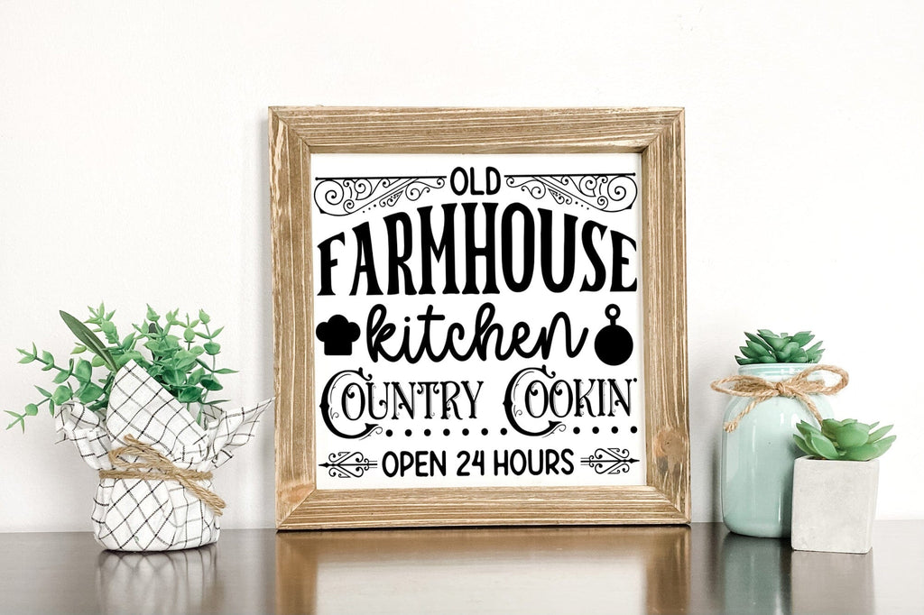 Old Farmhouse Kitchen - Vintage Kitchen Sign SVG - So Fontsy