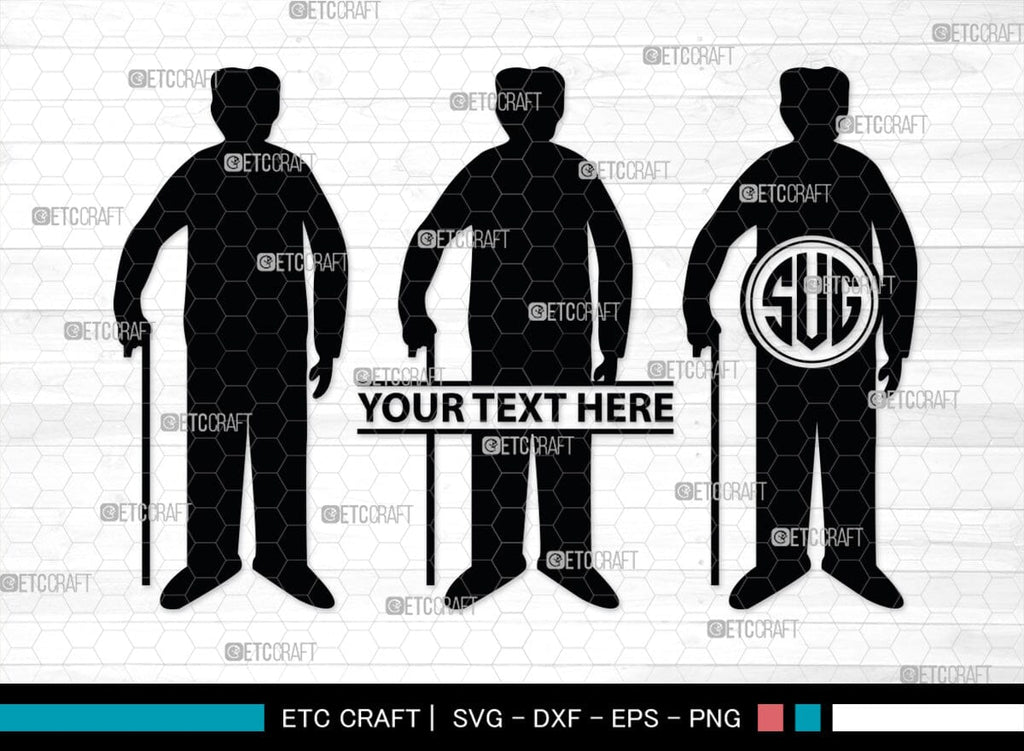 Old Man And Woman Monogram, Old Man And Woman Silhouette, Old Man ...