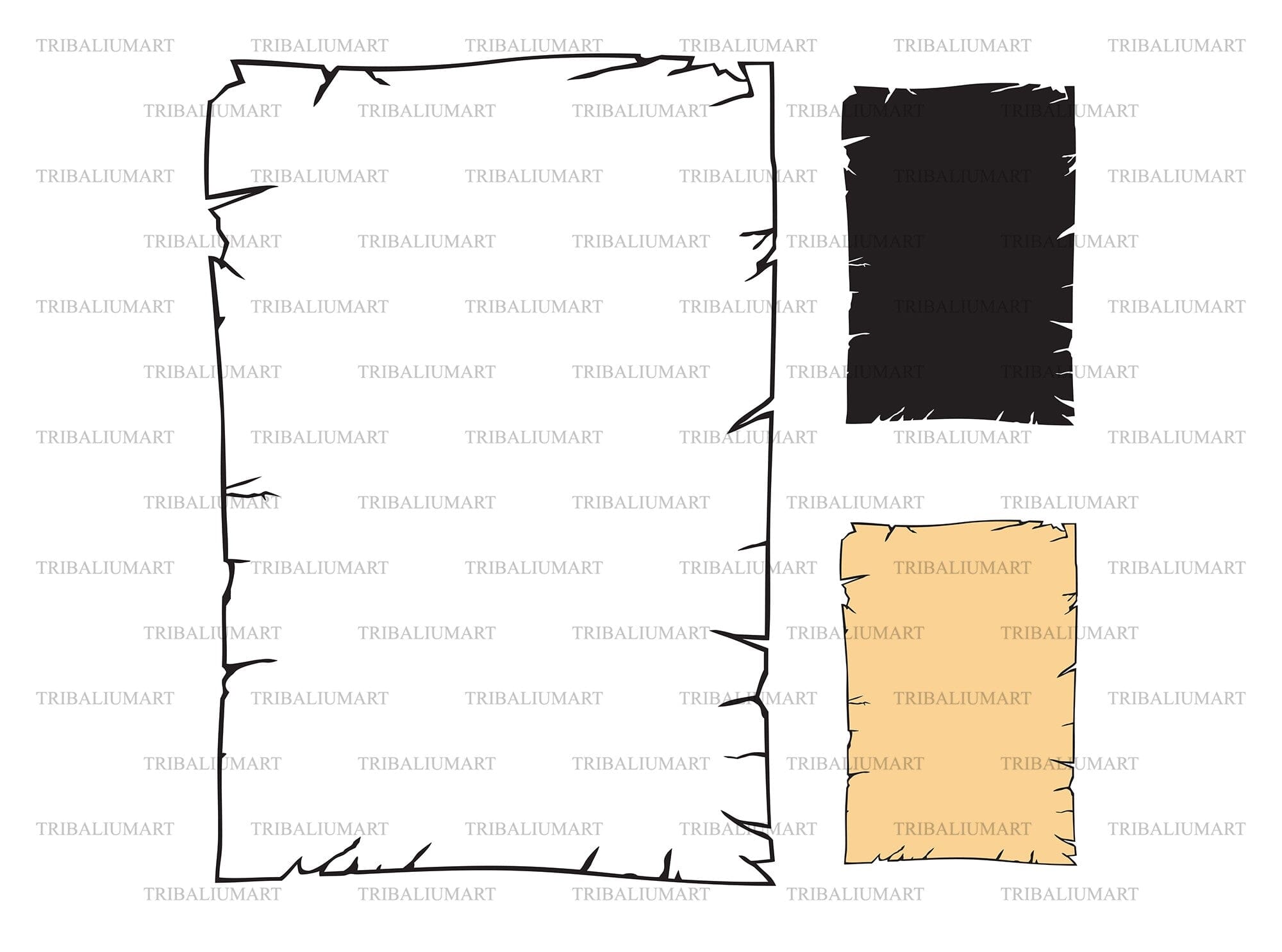 Old paper (Papyrus). Cut files for Cricut. Clip Art silhouette (eps ...