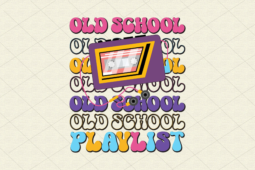 Old School Playlist Cassette Retro PNG - So Fontsy
