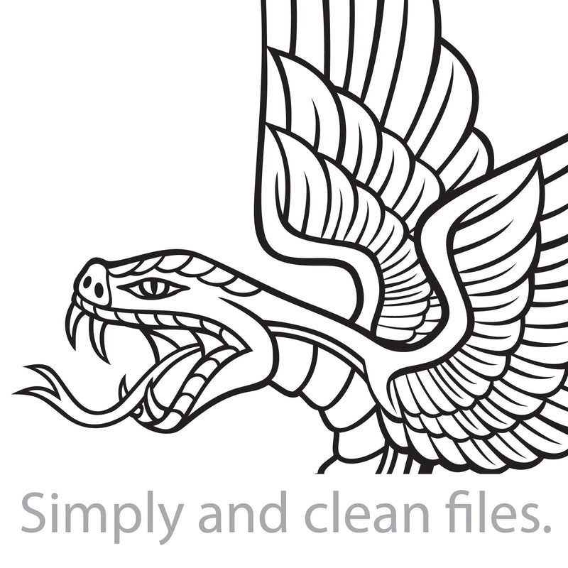 Old School Style Tattoo Snake with Wings. Cut file for Cricut. Clip Art ...