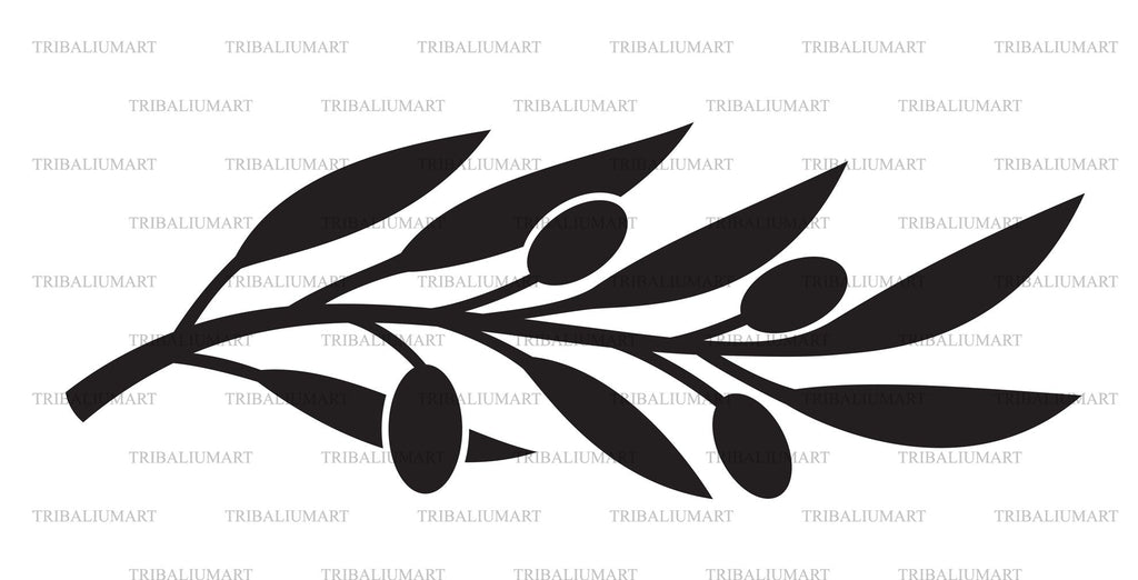 Olive branch. Cut files for Cricut. Clip Art silhouette (eps, svg, pdf ...