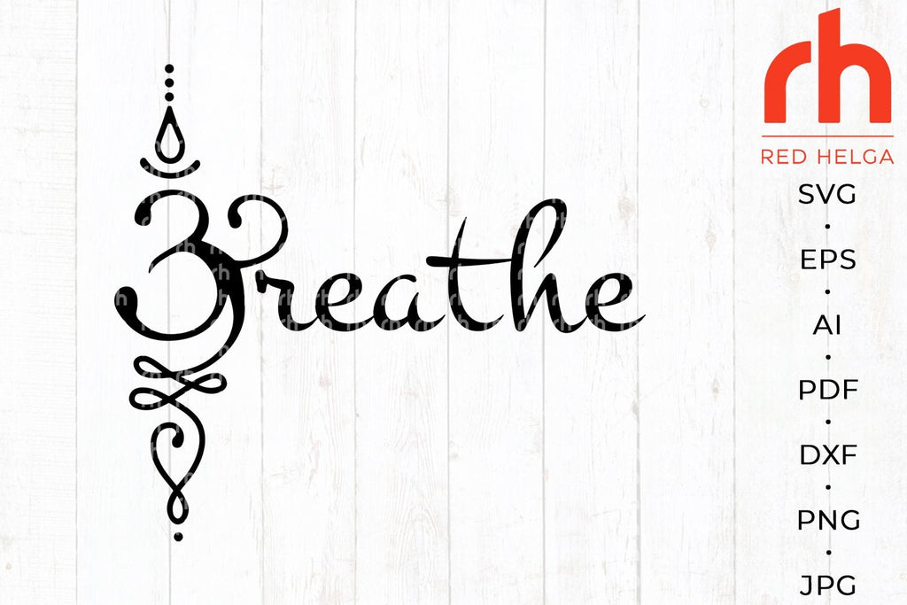 Om breathe svg - Breathe symbol svg - Sanskrit breathe svg - So Fontsy