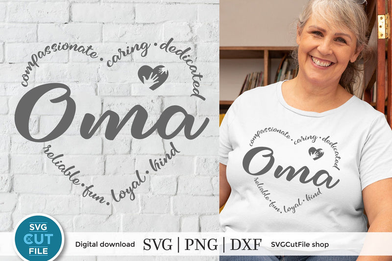 Oma svg, Grandma Oma svg, Oma heart svg - So Fontsy