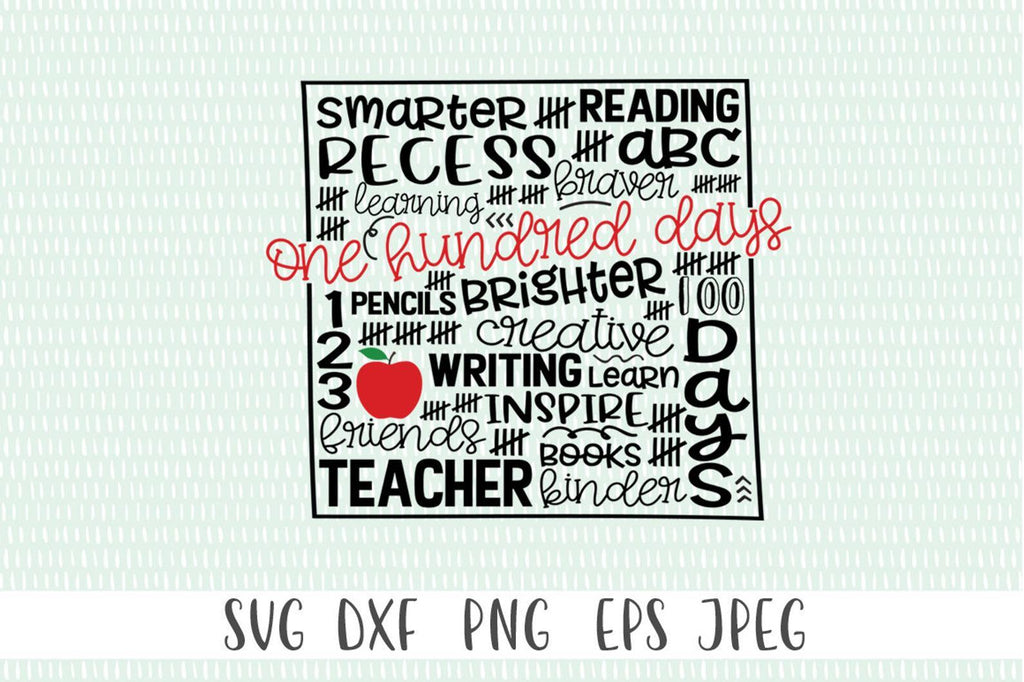One Hundred Days Of School Subway Art SVG - So Fontsy