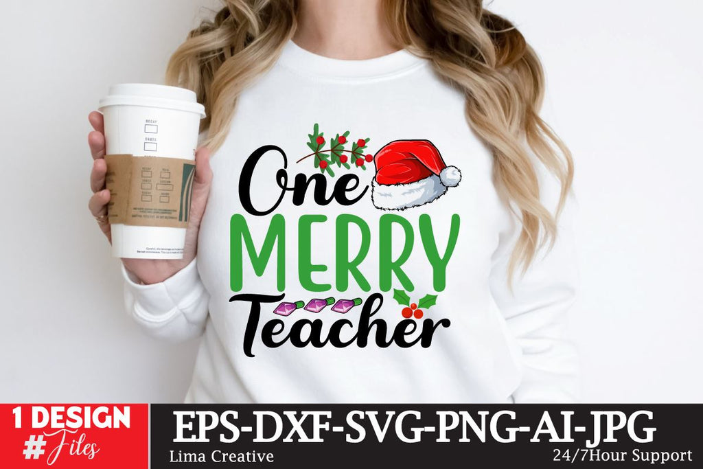 One Merry Teacher SVG Cute File - So Fontsy