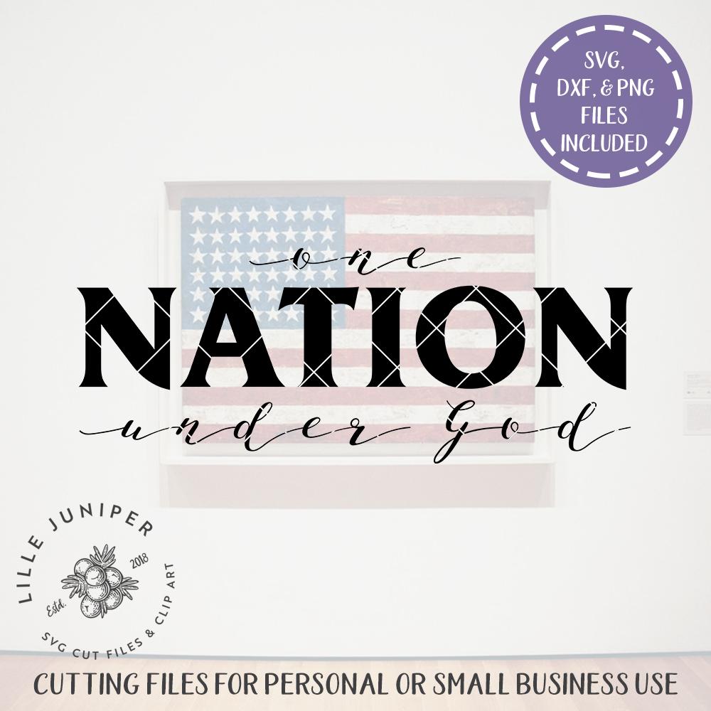 One Nation Under God SVG | Patriotic SVG | Rustic Sign SVG - So Fontsy