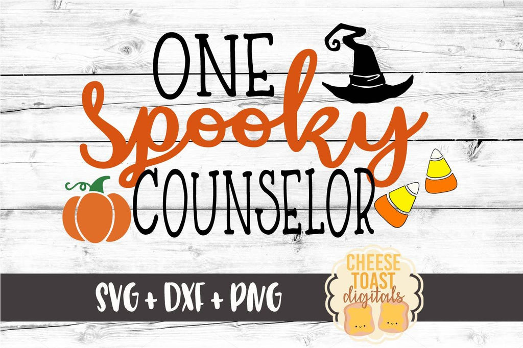One Spooky Counselor - Halloween SVG PNG DXF Cut Files - So Fontsy