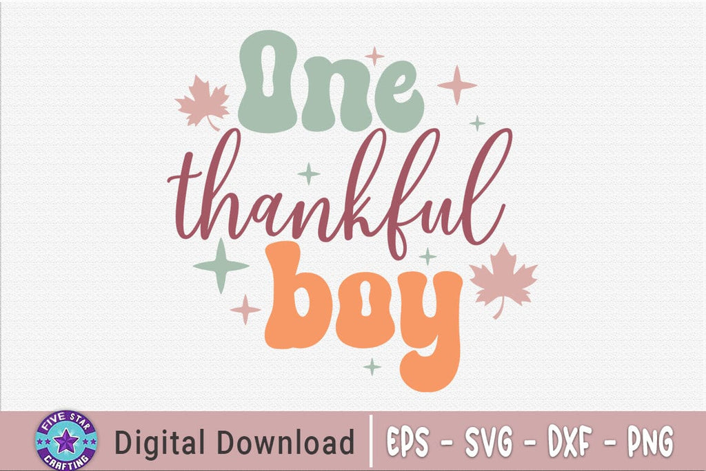 One thankful boy, Thanksgiving SVG - So Fontsy