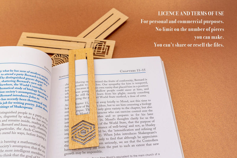 Optical Bookmarks Digital Vector Files for Laser Cutter. - So Fontsy