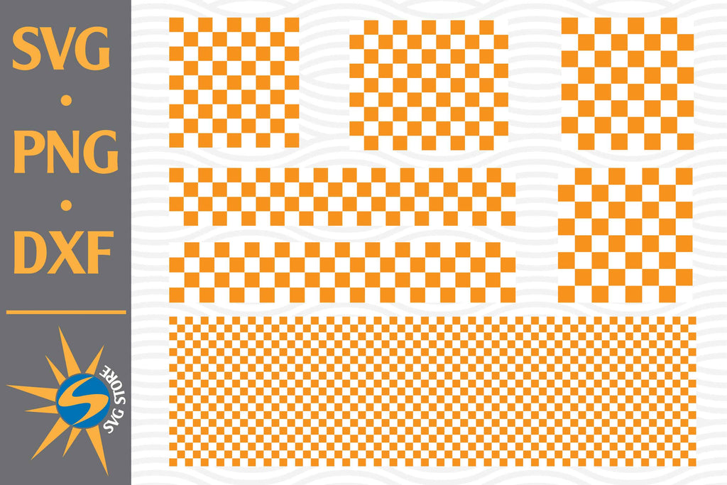 Orange Checkered Pattern SVG, PNG, DXF Digital Files Include - So Fontsy