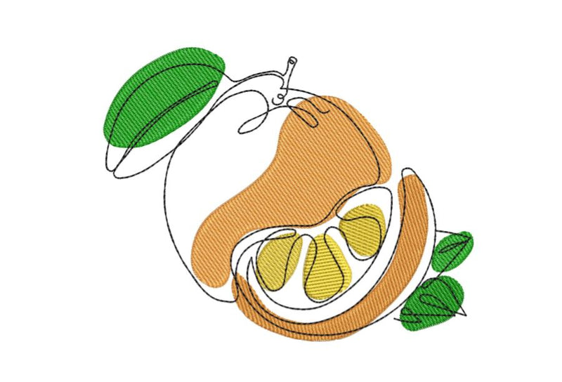 Orange machine embroidery - So Fontsy