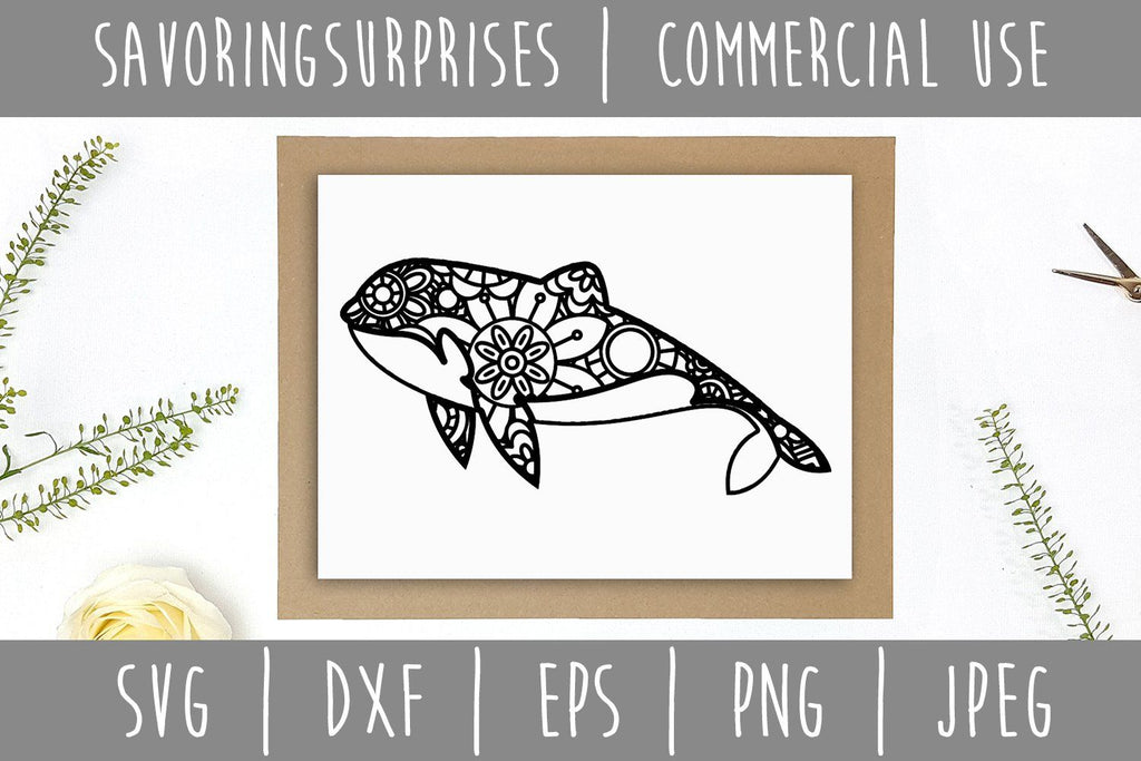Orca Whale Mandala Zentangle - So Fontsy