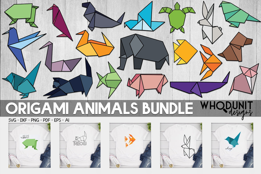 Origami Animals SVG Bundle - So Fontsy