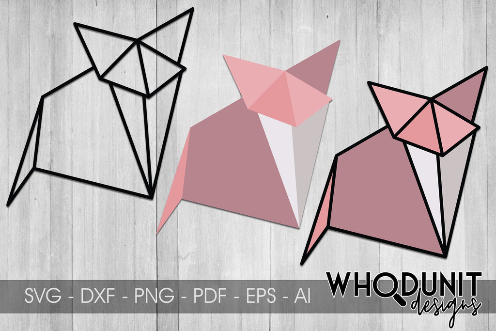 Origami Fox SVG | Geometric Fox SVG - So Fontsy