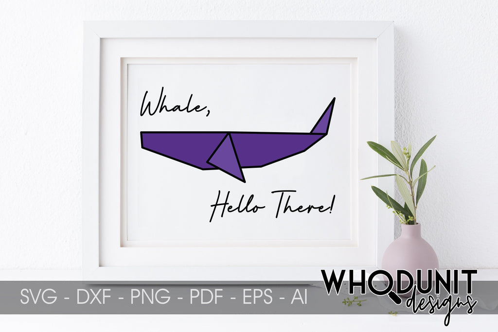 Origami Whale SVG | Geometric Whale SVG - So Fontsy
