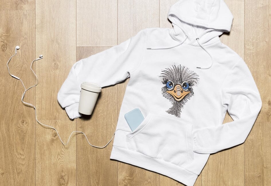 Ostrich embroidery design. - So Fontsy