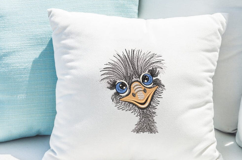 Ostrich embroidery design. - So Fontsy