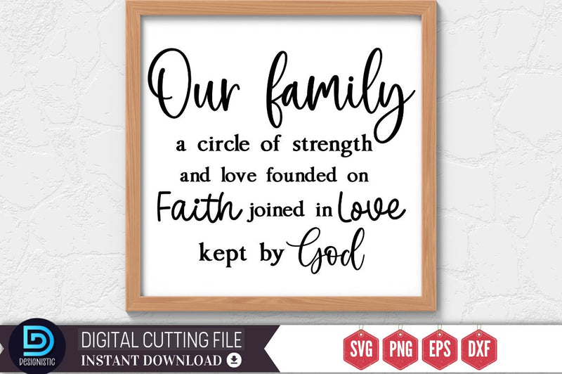 Our family a circle of strength and love founded on faith joined in ...