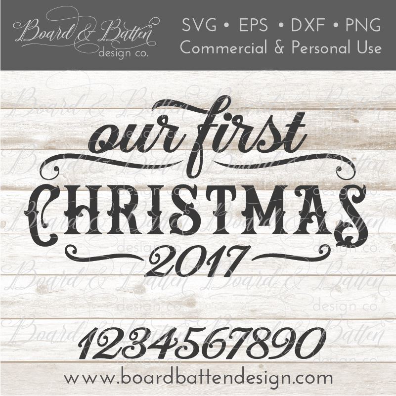Our First Christmas Vintage SVG File - So Fontsy