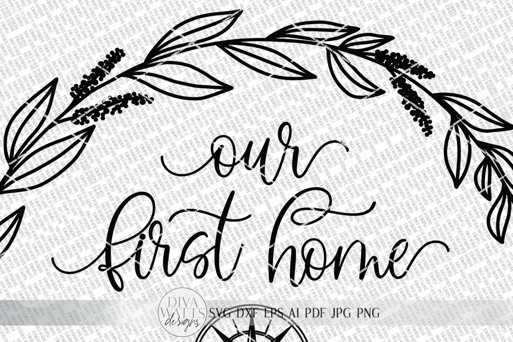 Our First Home SVG | Longitude Latitude SVG | Farmhouse Round Sign ...