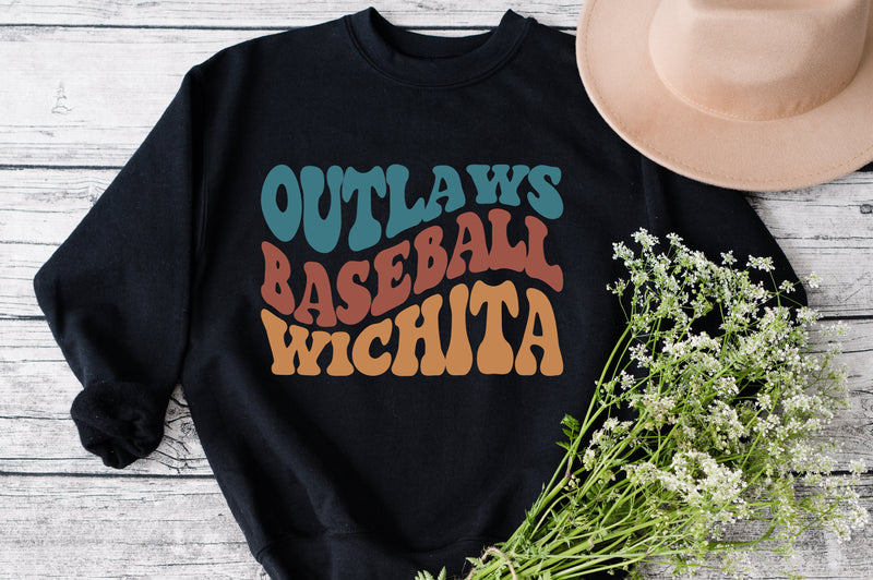 Outlaws baseball wichita svg wavy style svg, EPS PNG Cricut Instant ...
