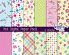 Owl Digital Paper - Cute Owl Scrapbooking - Colorful Spring Owl Paper ...