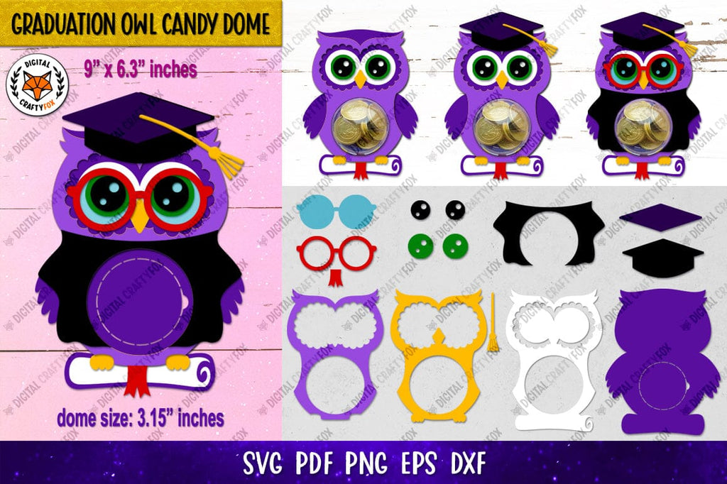 Owl Graduation Candy Dome, Graduation Candy Dome SVG - So Fontsy