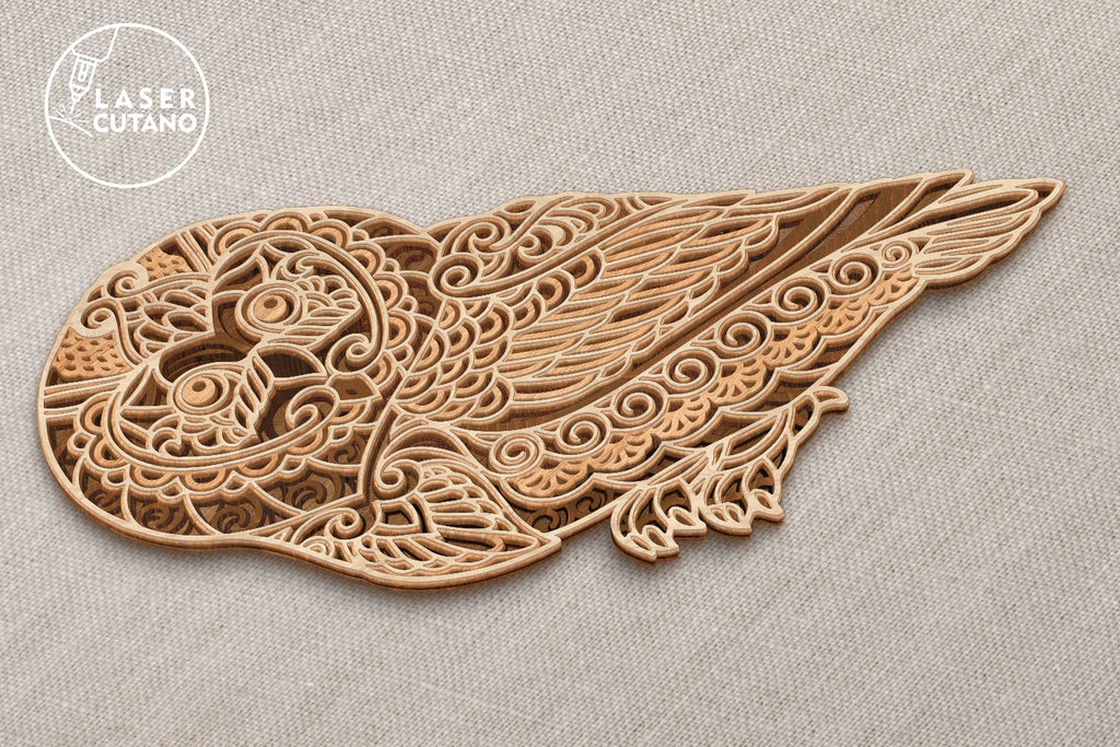OWL Laser Cut File, Multilayer Wall Decoration - So Fontsy